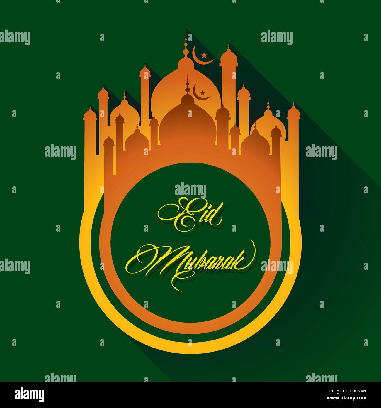 Creative calligraphy of text happy eid - vector illustration Stock ...
