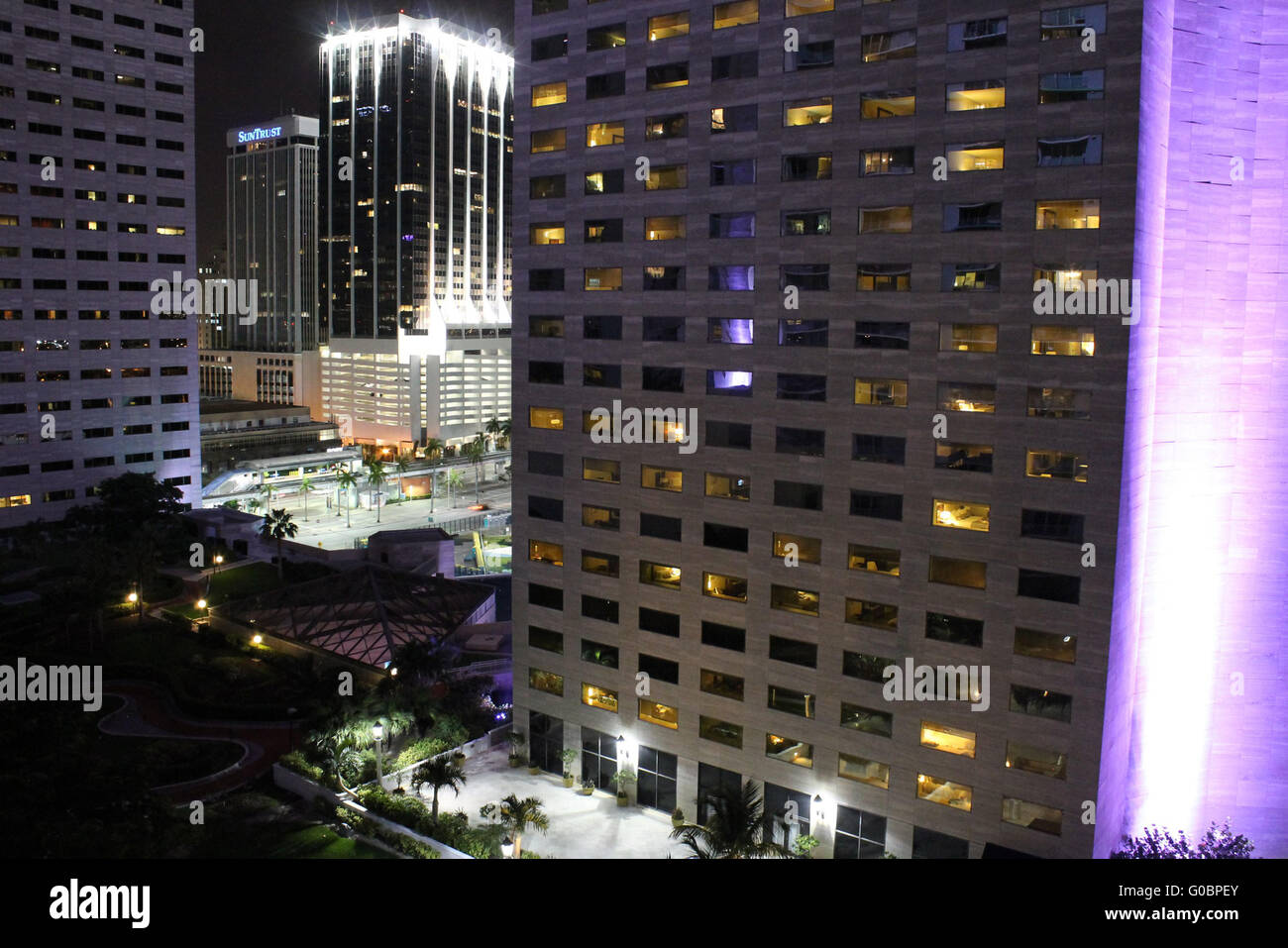 Miami city by night Stock Photo - Alamy