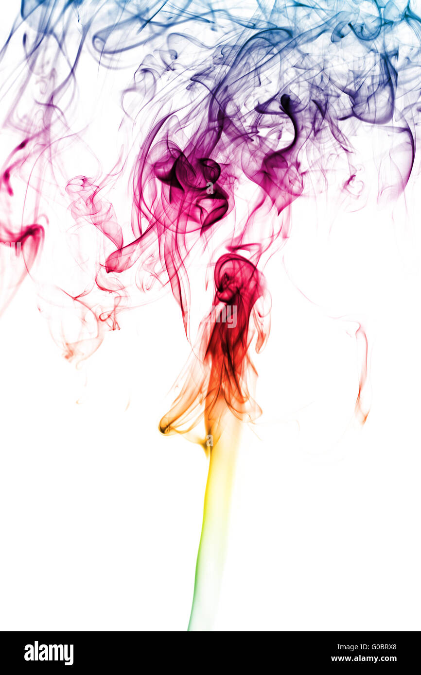 Beautiful smoke on the white background - macro photo Stock Photo - Alamy