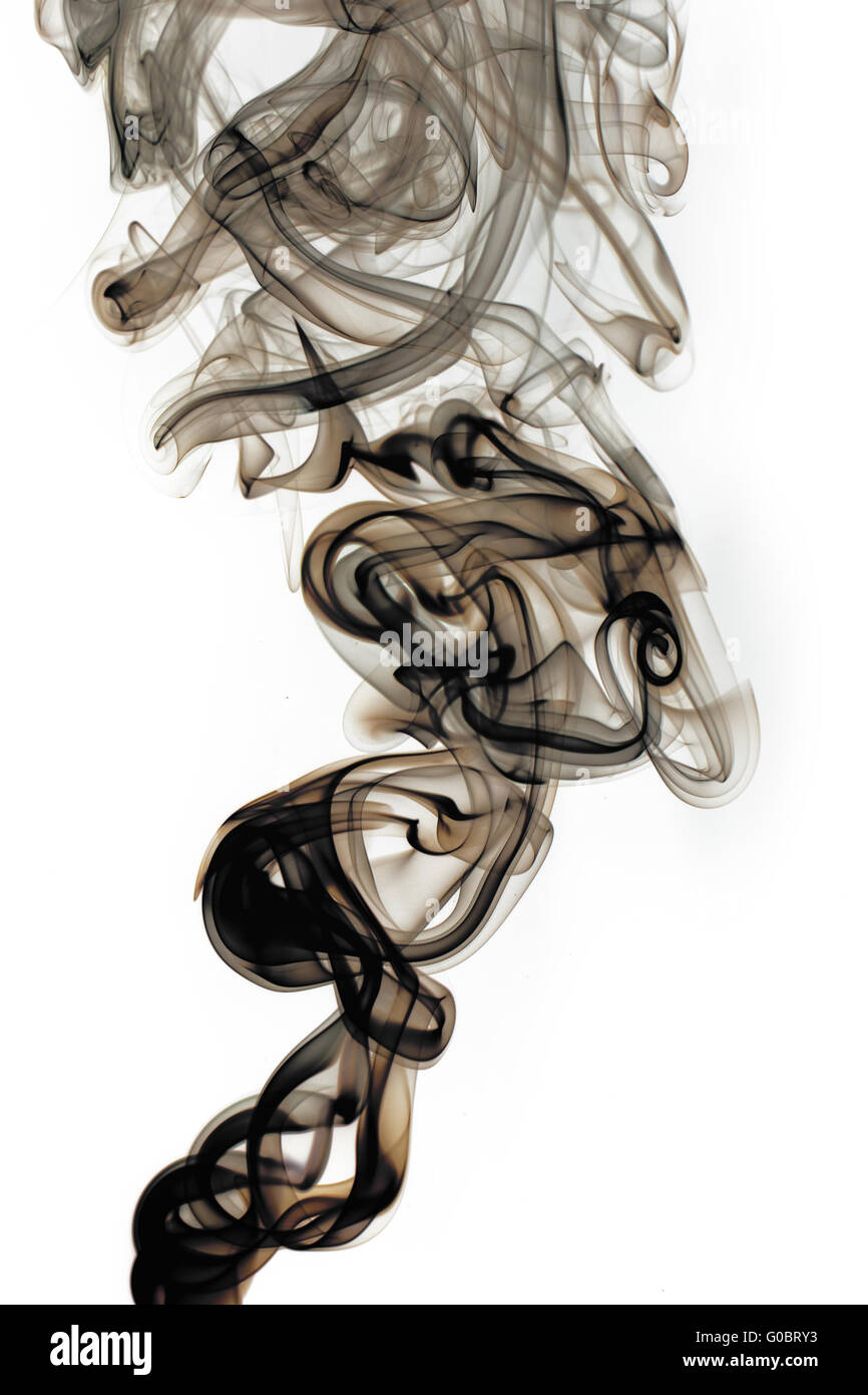 Beautiful smoke on the white background - macro photo Stock Photo - Alamy