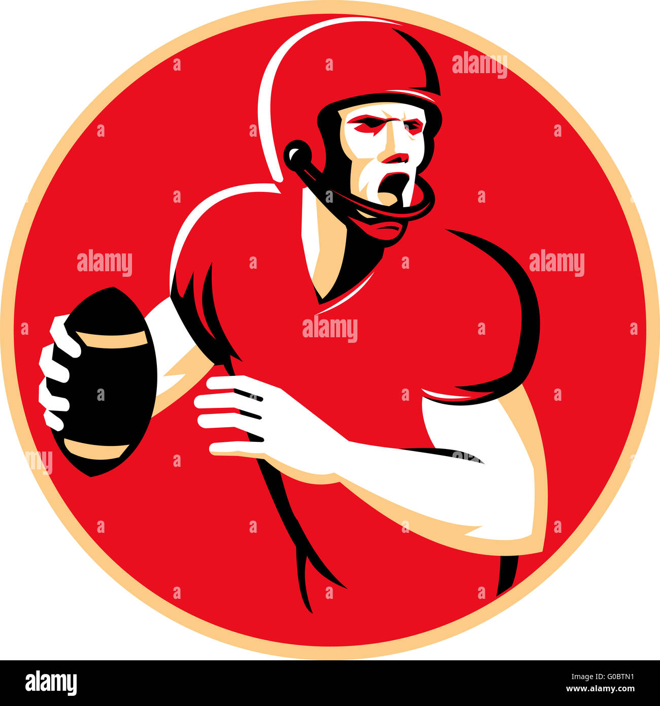 American Quarterback Football Player Passing Circle Stock Photo - Alamy