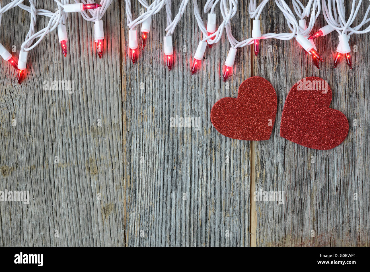 Valentine's Day Top Down Background Blurred with Hearts and Lights ...
