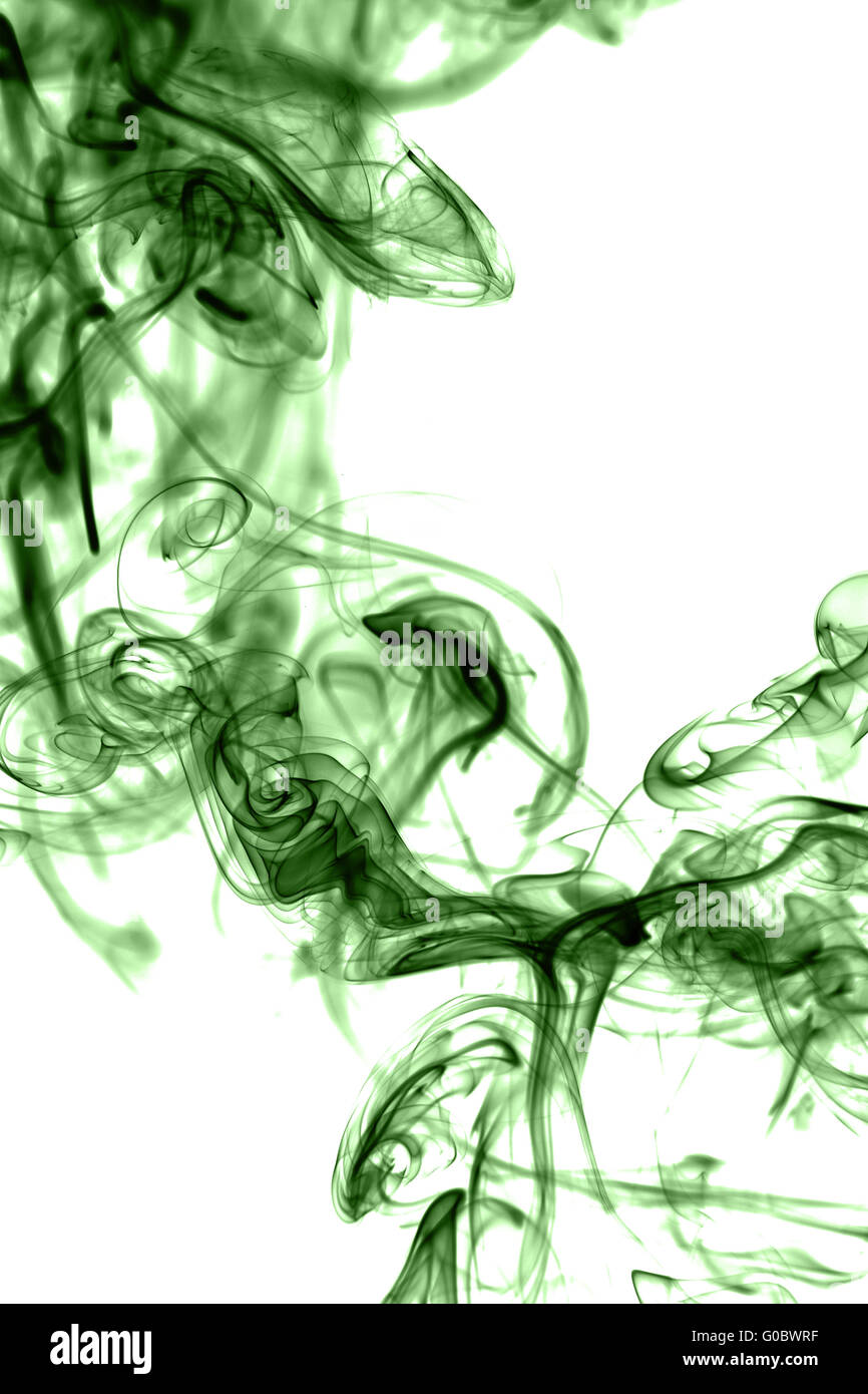 Beautiful smoke on the white background - macro photo Stock Photo - Alamy
