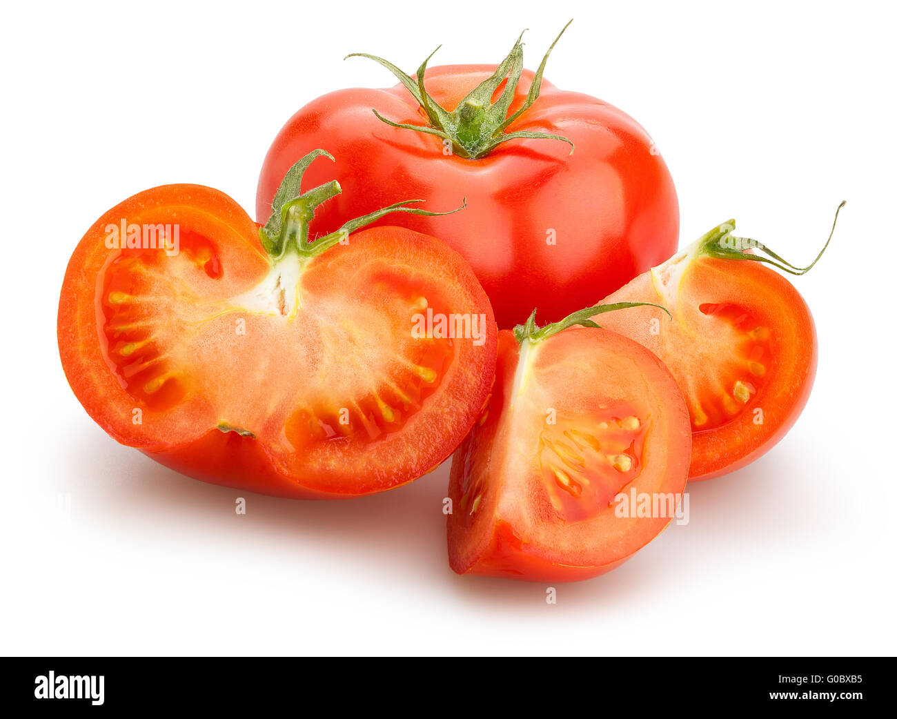 sliced red tomatoes isolated Stock Photo - Alamy