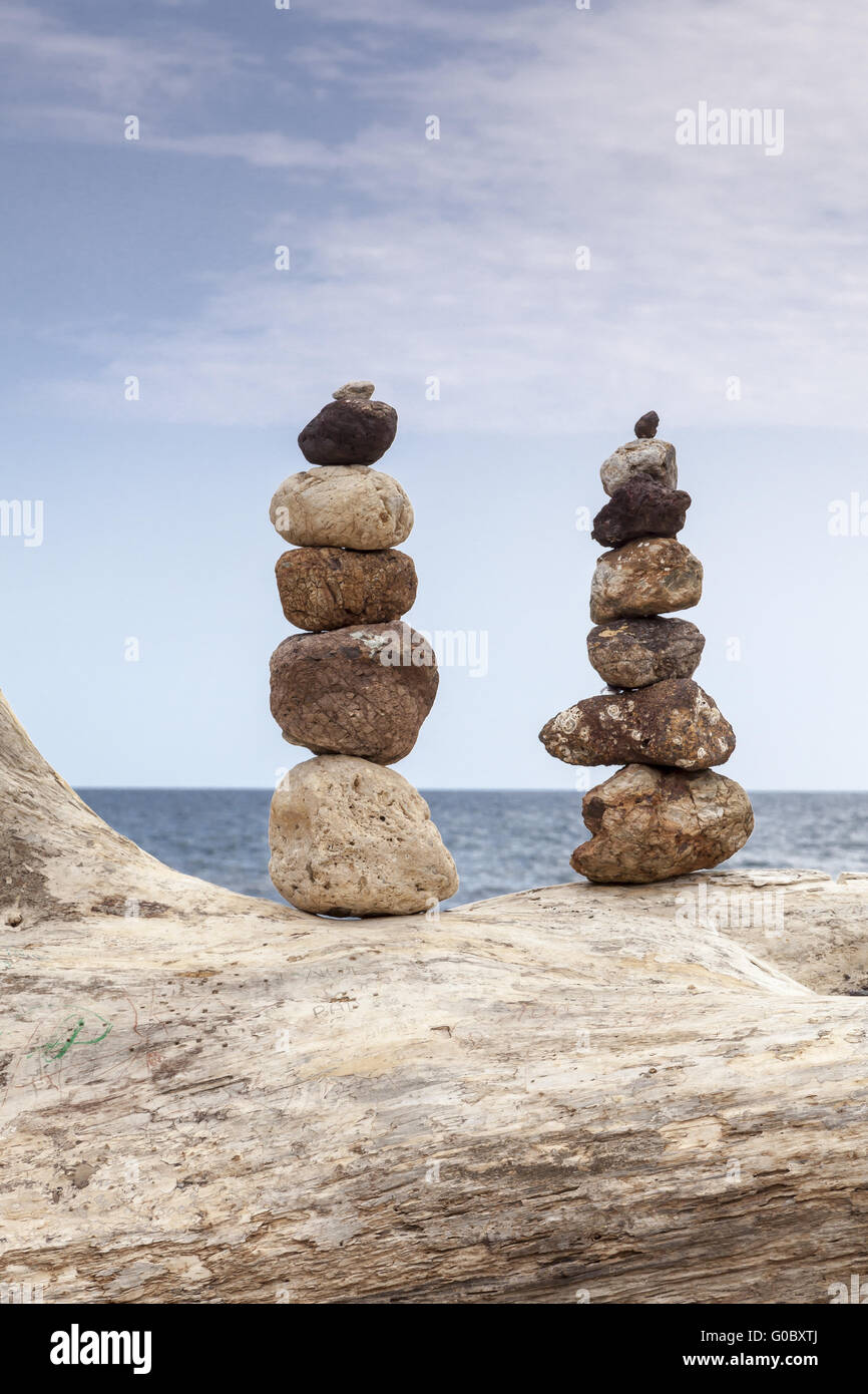 Stone stack by the sea, Elba, Tuscany, Italy Stock Photo - Alamy