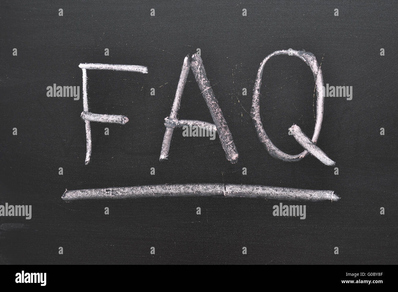 abbreviation FAQ handwritten on black chalkboard Stock Photo - Alamy