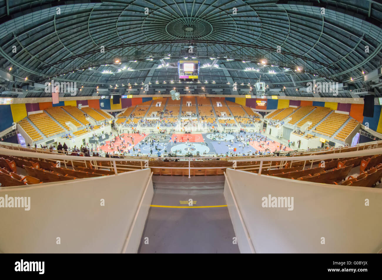 general view of an enclosed arena stadium with asport event Stock Photo ...