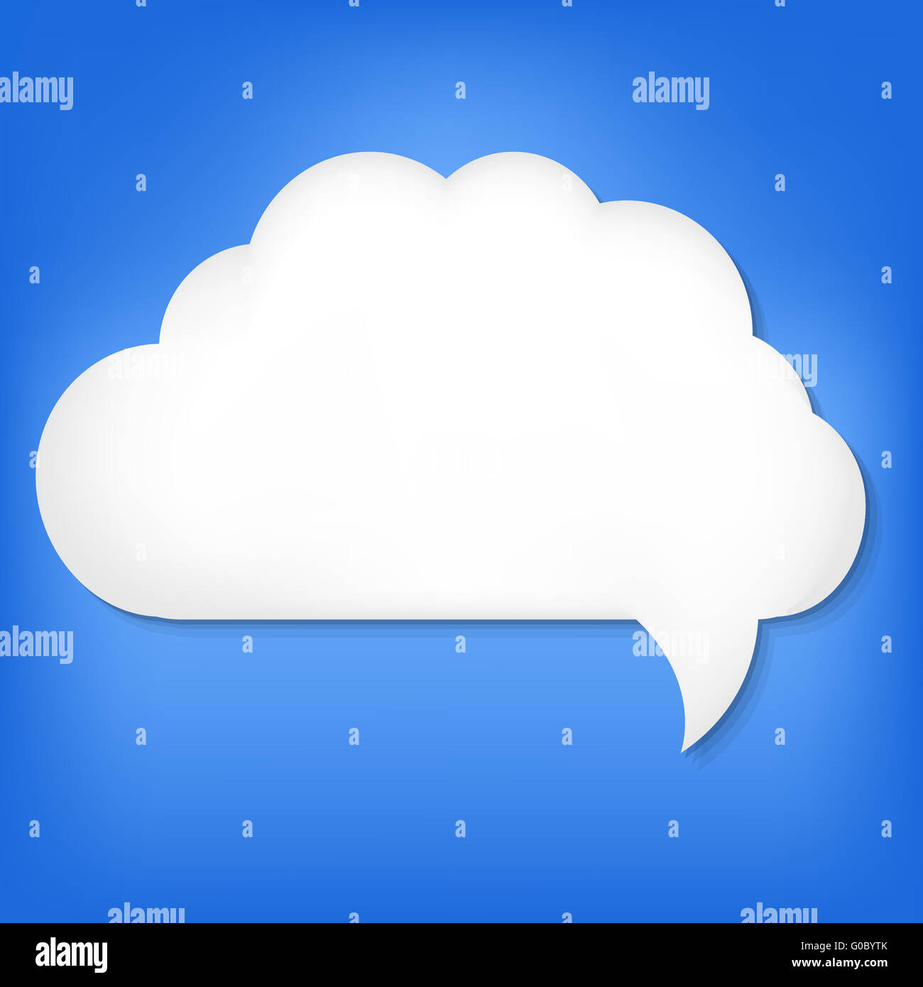 Speech Bubble Blue Background Stock Photo - Alamy