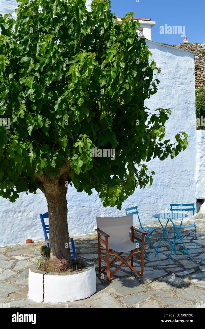 Chairs under a tree hi-res stock photography and images - Alamy