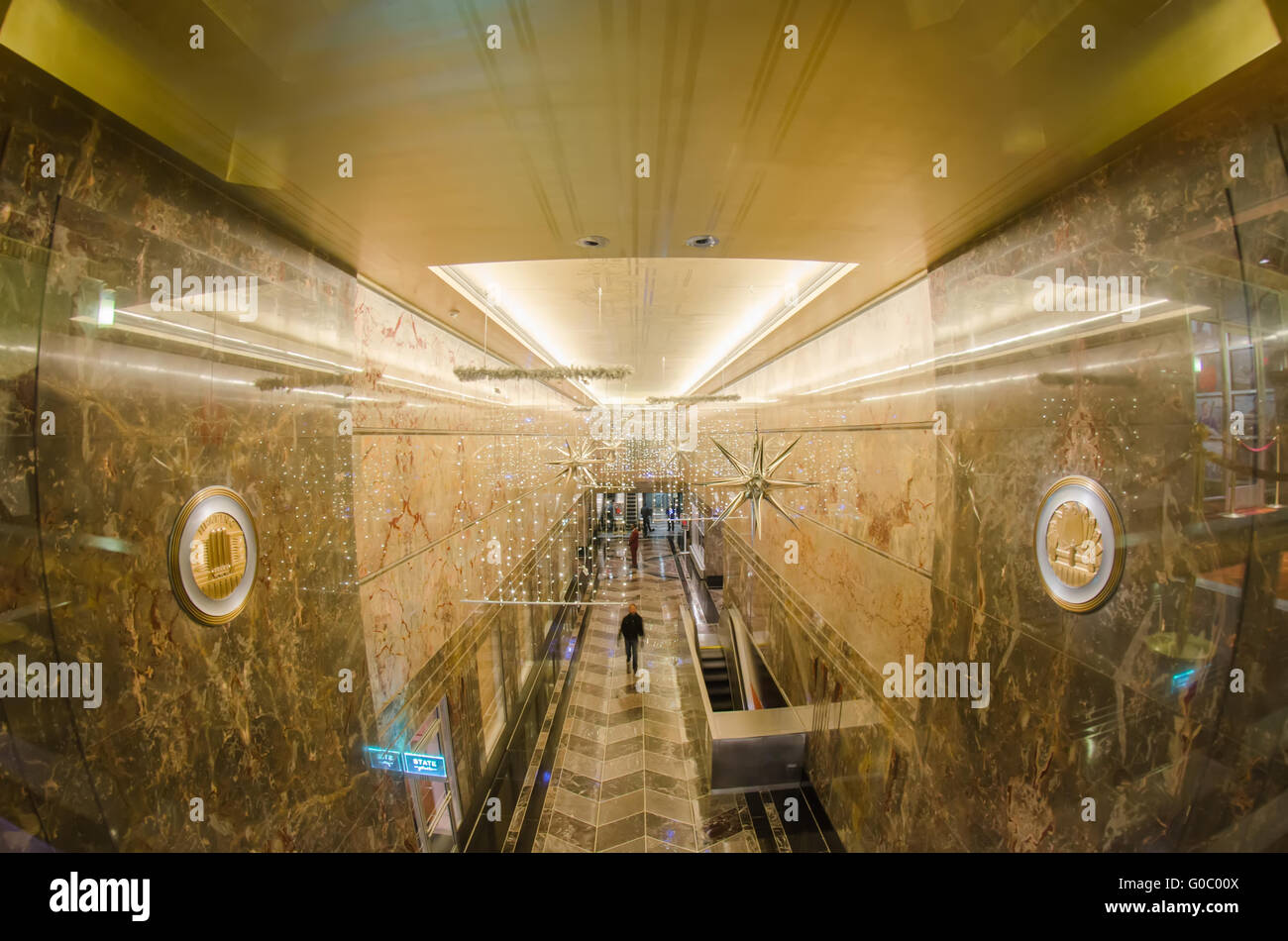 luxurious granite and marble interior of a building hallway Stock Photo ...