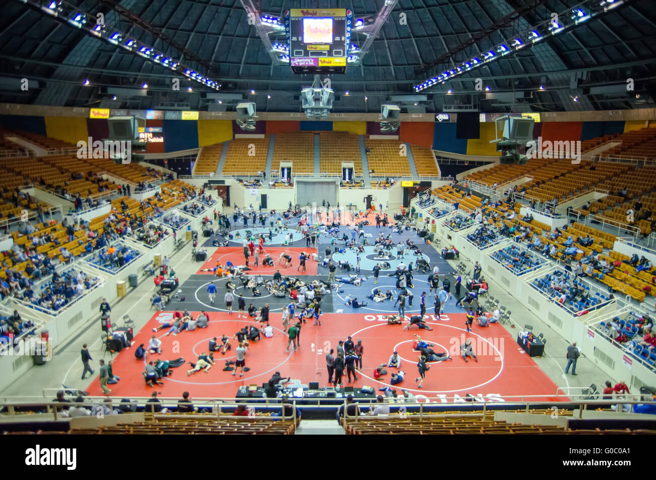 general view of an enclosed arena stadium with asport event Stock Photo ...