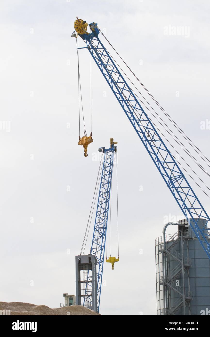Blue crane in a construction site Stock Photo - Alamy