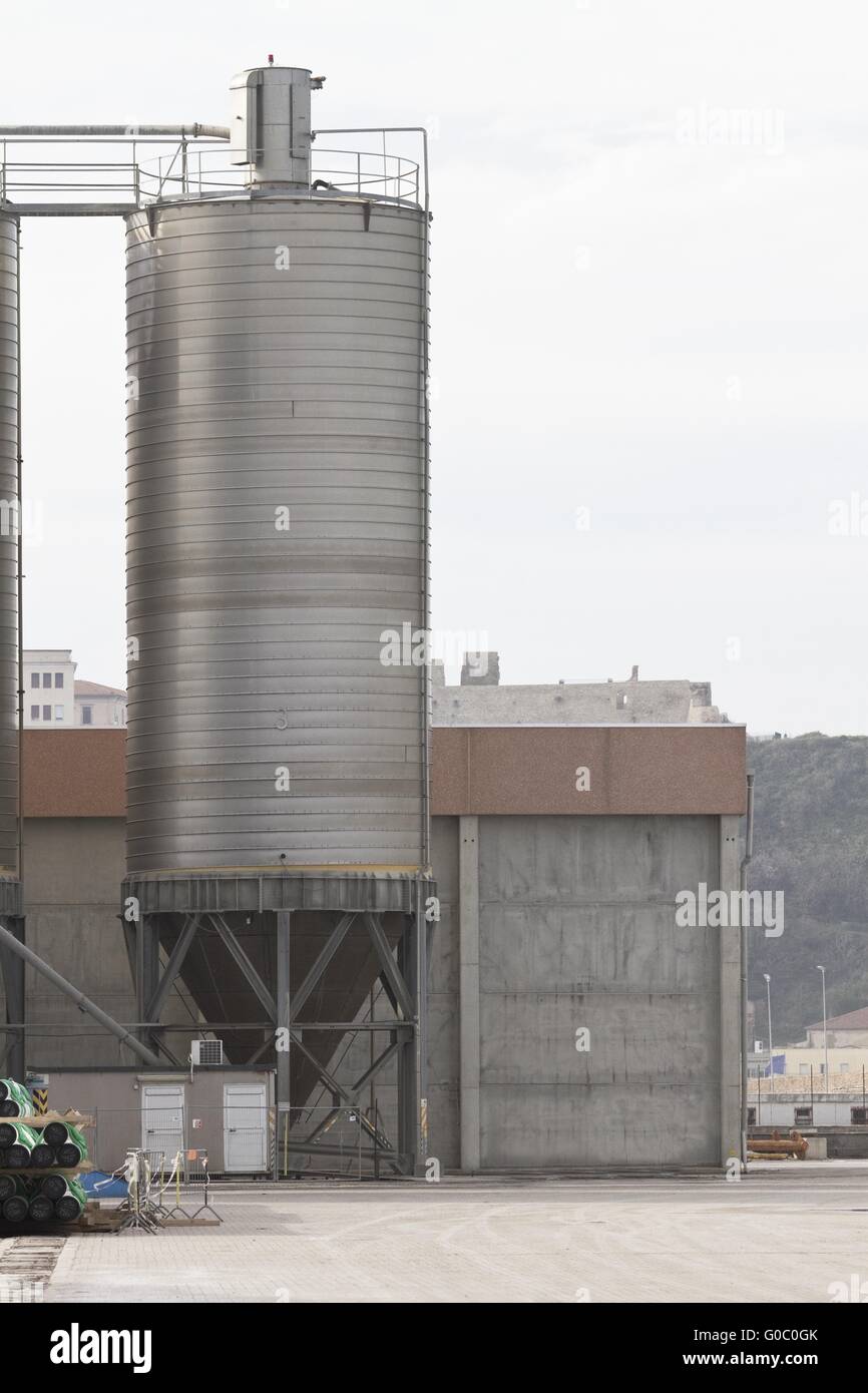 Large tanks on the port Stock Photo - Alamy