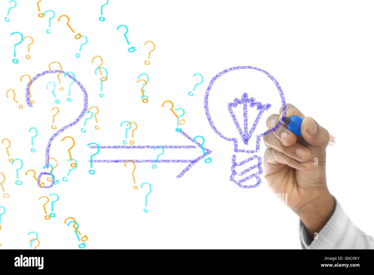 Solution writing on transparent screen hi-res stock photography and ...