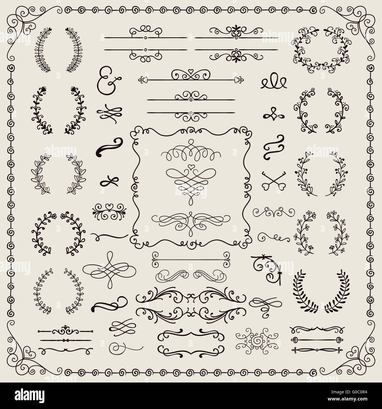 Doodle design elements hi-res stock photography and images - Alamy