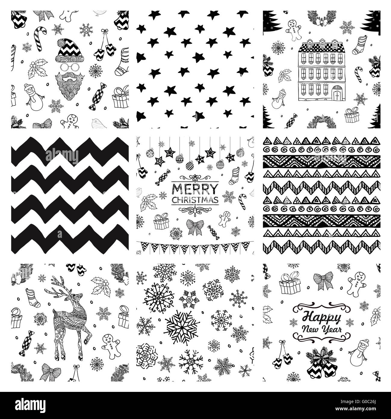 Sweets seamless pattern set Cut Out Stock Images & Pictures - Alamy