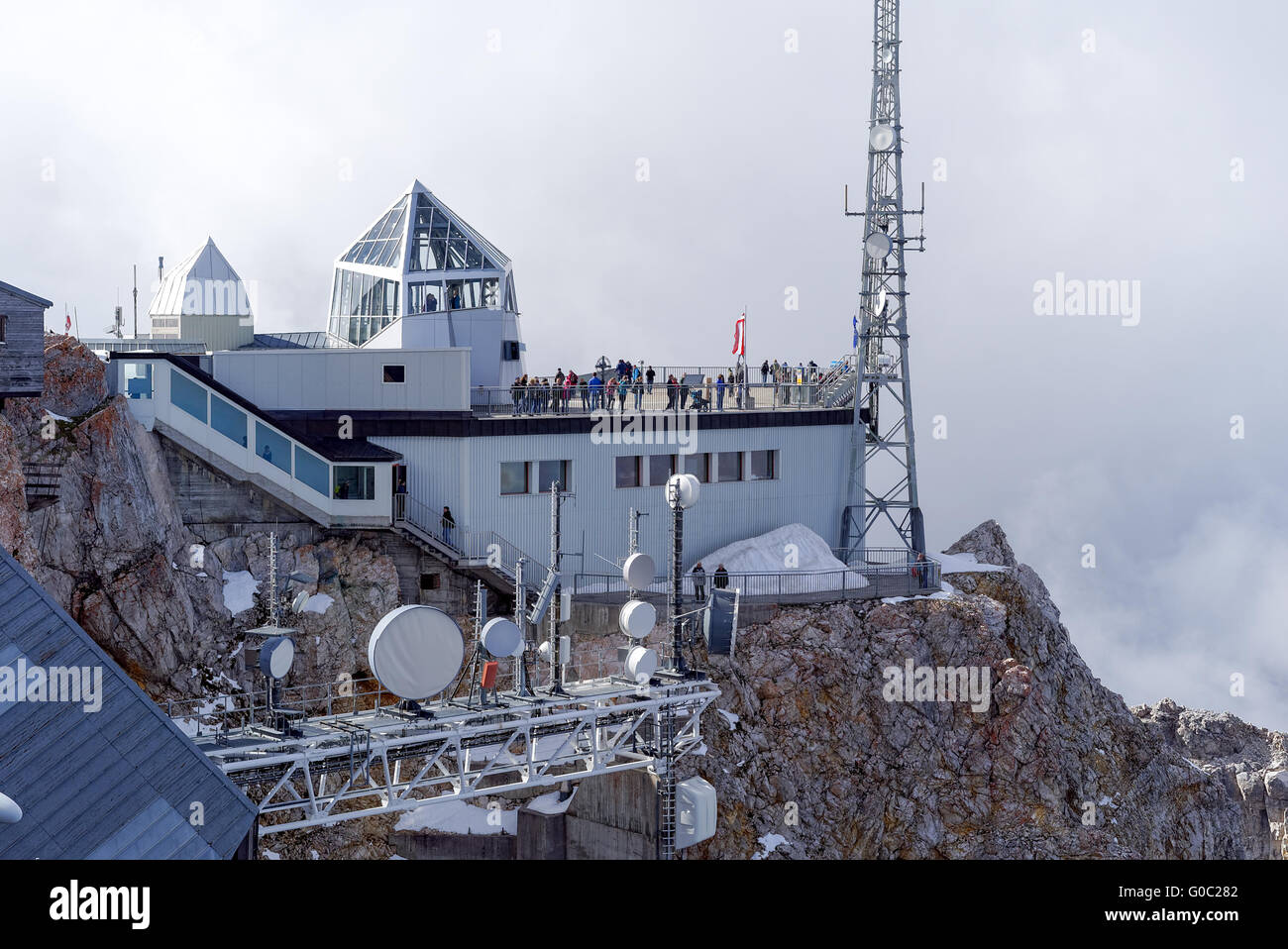Zugspitze Platform Austrian side - Tyrol Stock Photo - Alamy