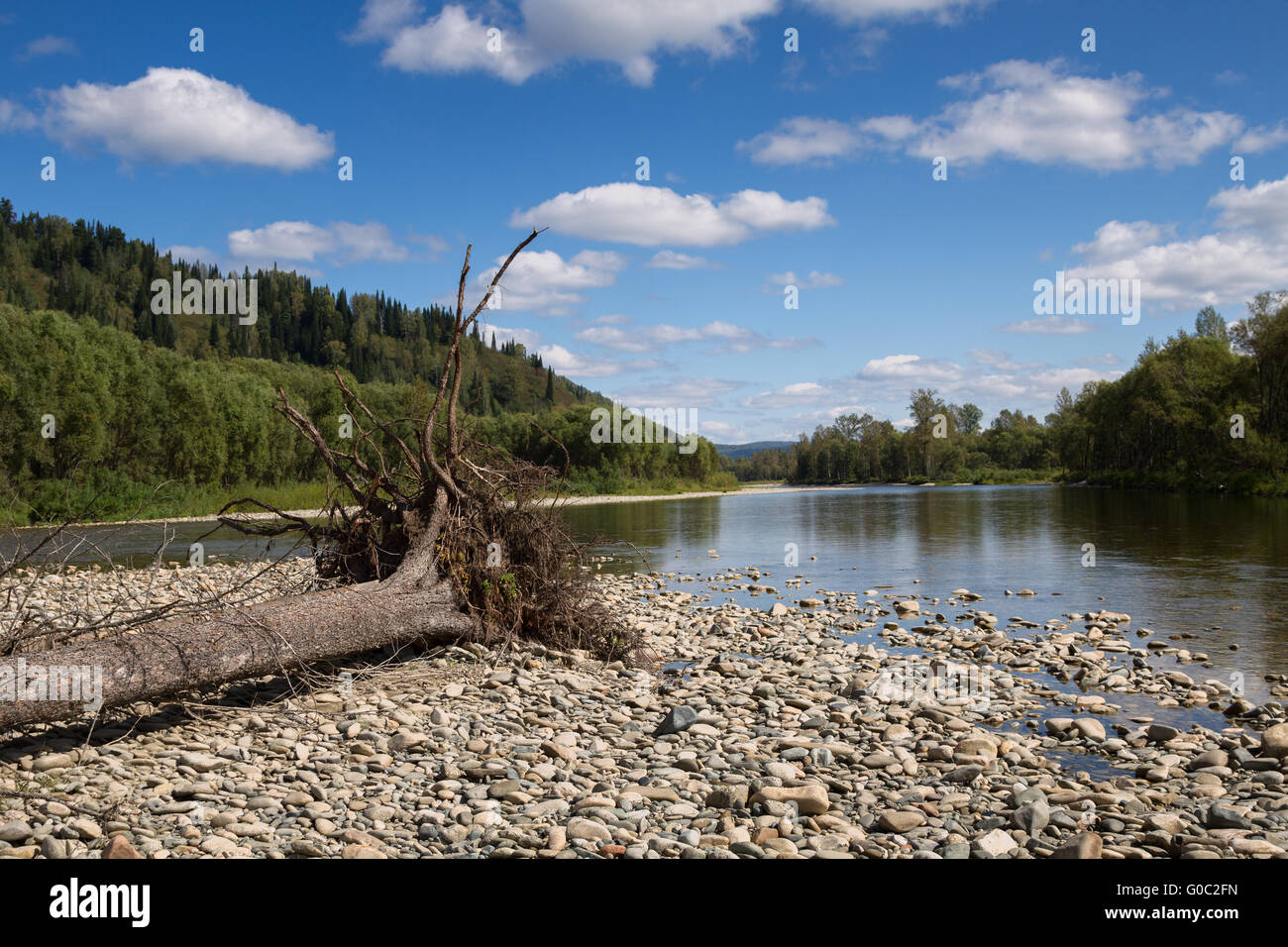 Mountain river blue sky hi-res stock photography and images - Alamy