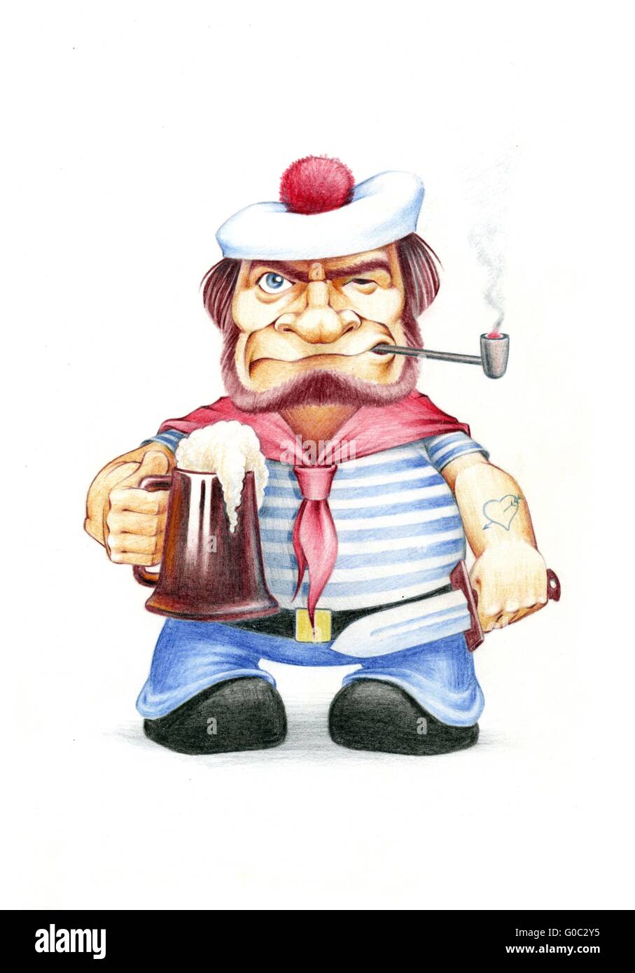 Sailor with beer Stock Photo - Alamy