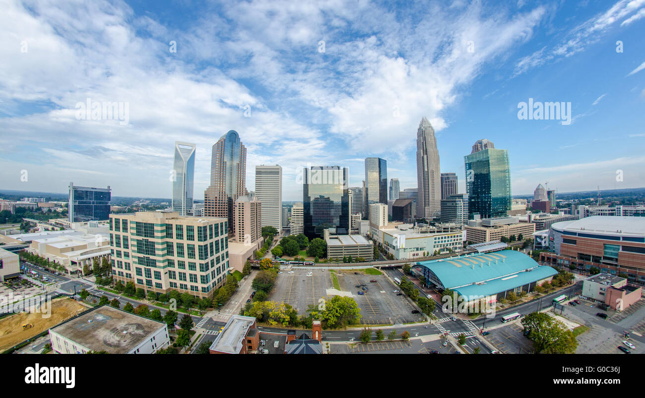 Aerial view of Charlotte North Carolina skyline Stock Photo - Alamy