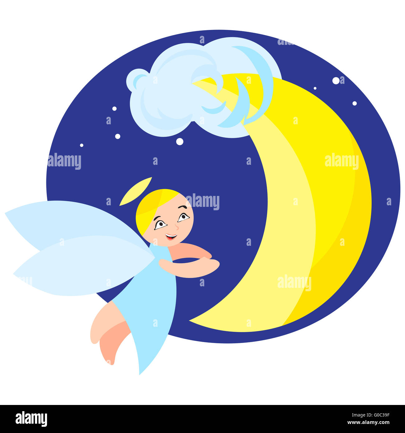 angel and moon Stock Photo - Alamy