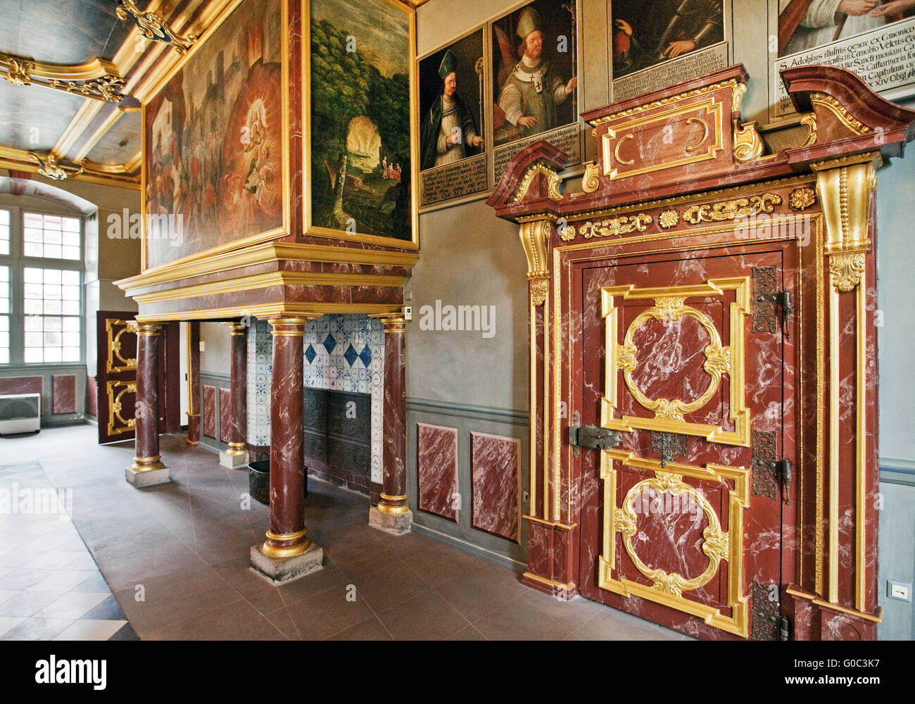 Knights hall, castle Iburg, Germany Stock Photo - Alamy