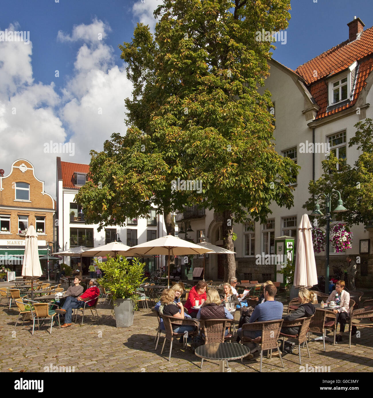 Marketplace with people Telgte, Germany Stock Photo - Alamy