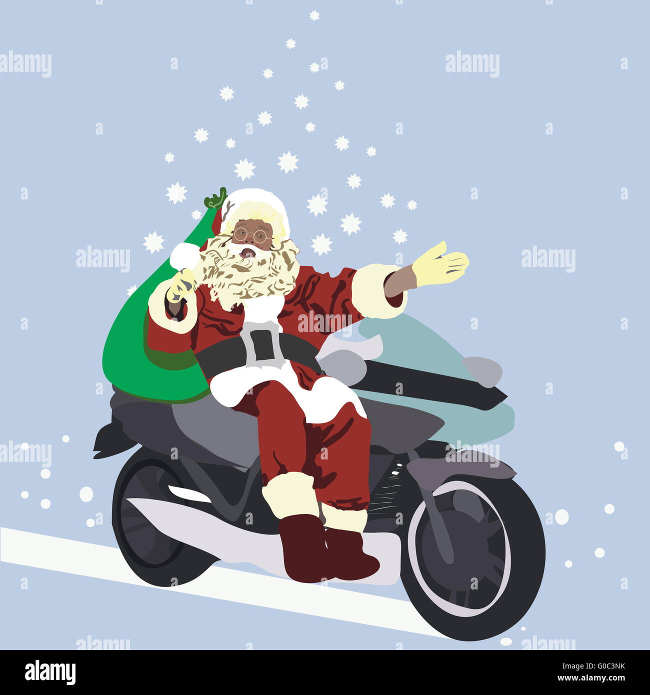 santa on a motorbike Stock Photo - Alamy