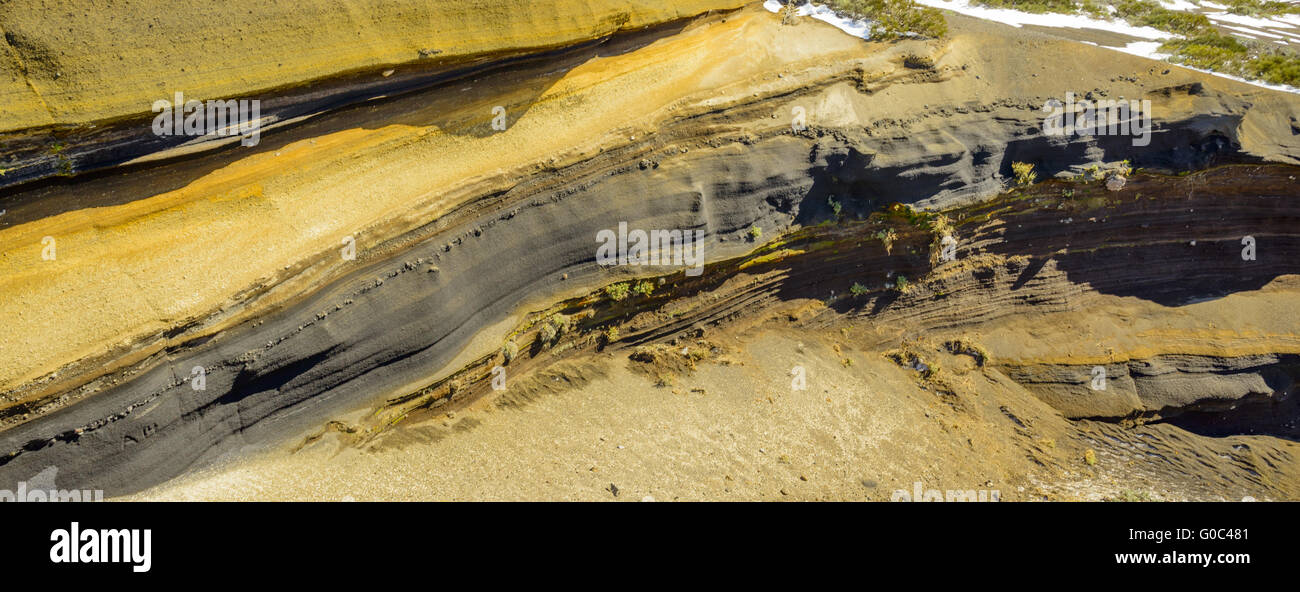 Layers of volcanic stone at Teide, Tenerife Stock Photo - Alamy