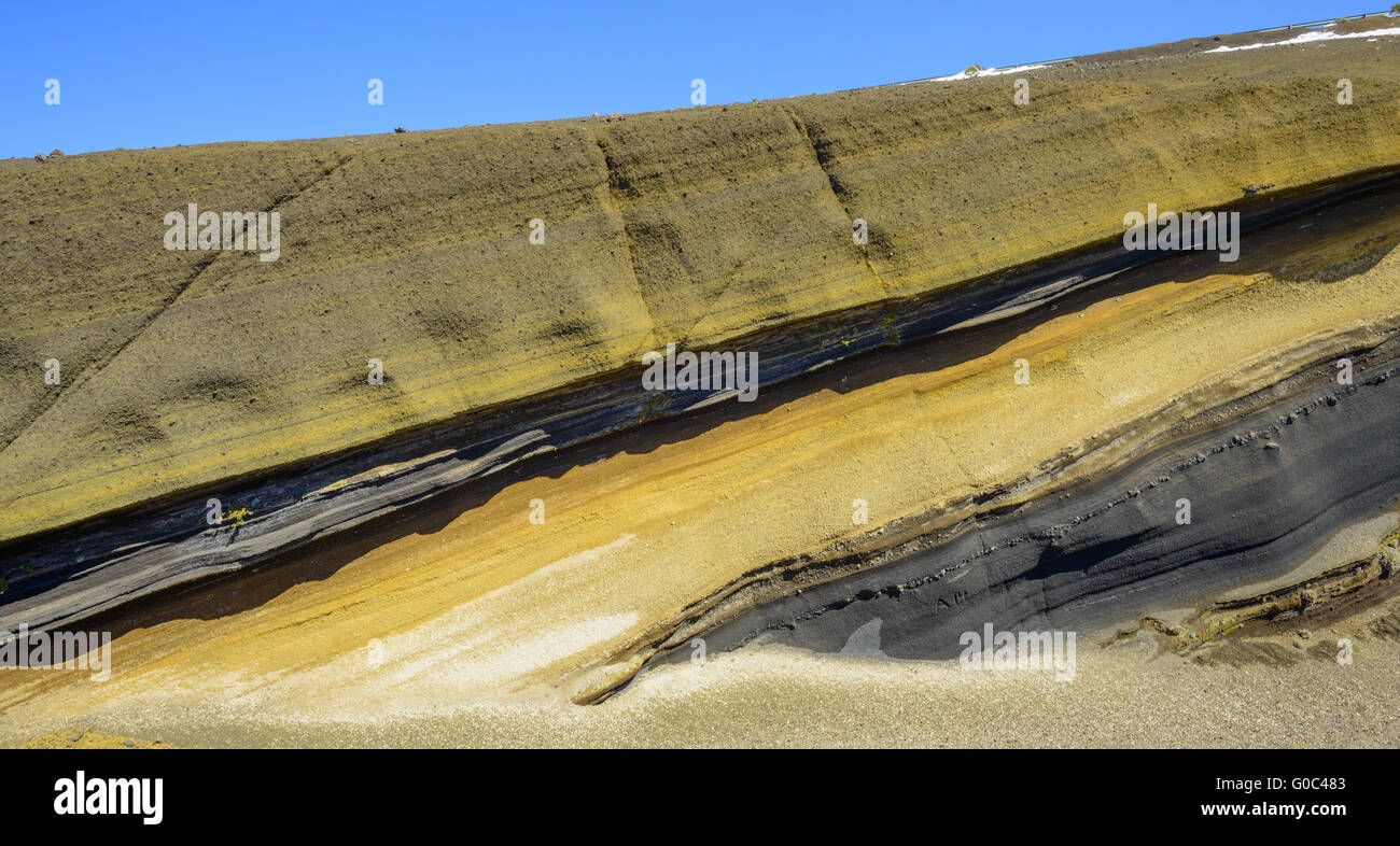 Layers of volcanic stone at Teide, Tenerife Stock Photo - Alamy