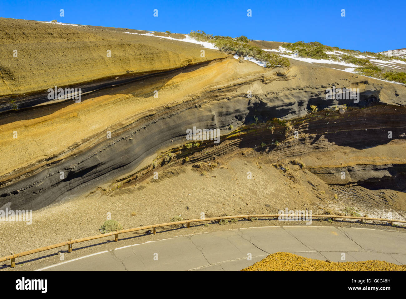 Layers of volcanic stone at Teide, Tenerife Stock Photo - Alamy