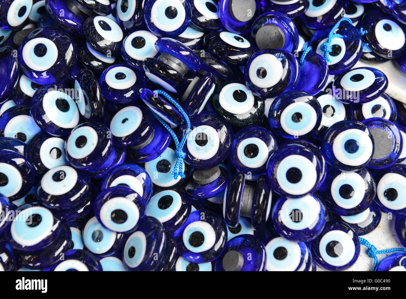 Blue Evil Eye souvenir sold in Istanbul Turkey Stock Photo - Alamy