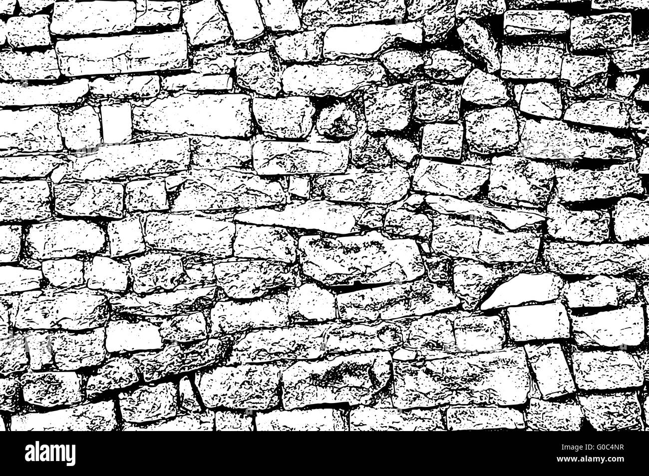 Stone wall masonry stones Black and White Stock Photos & Images - Alamy