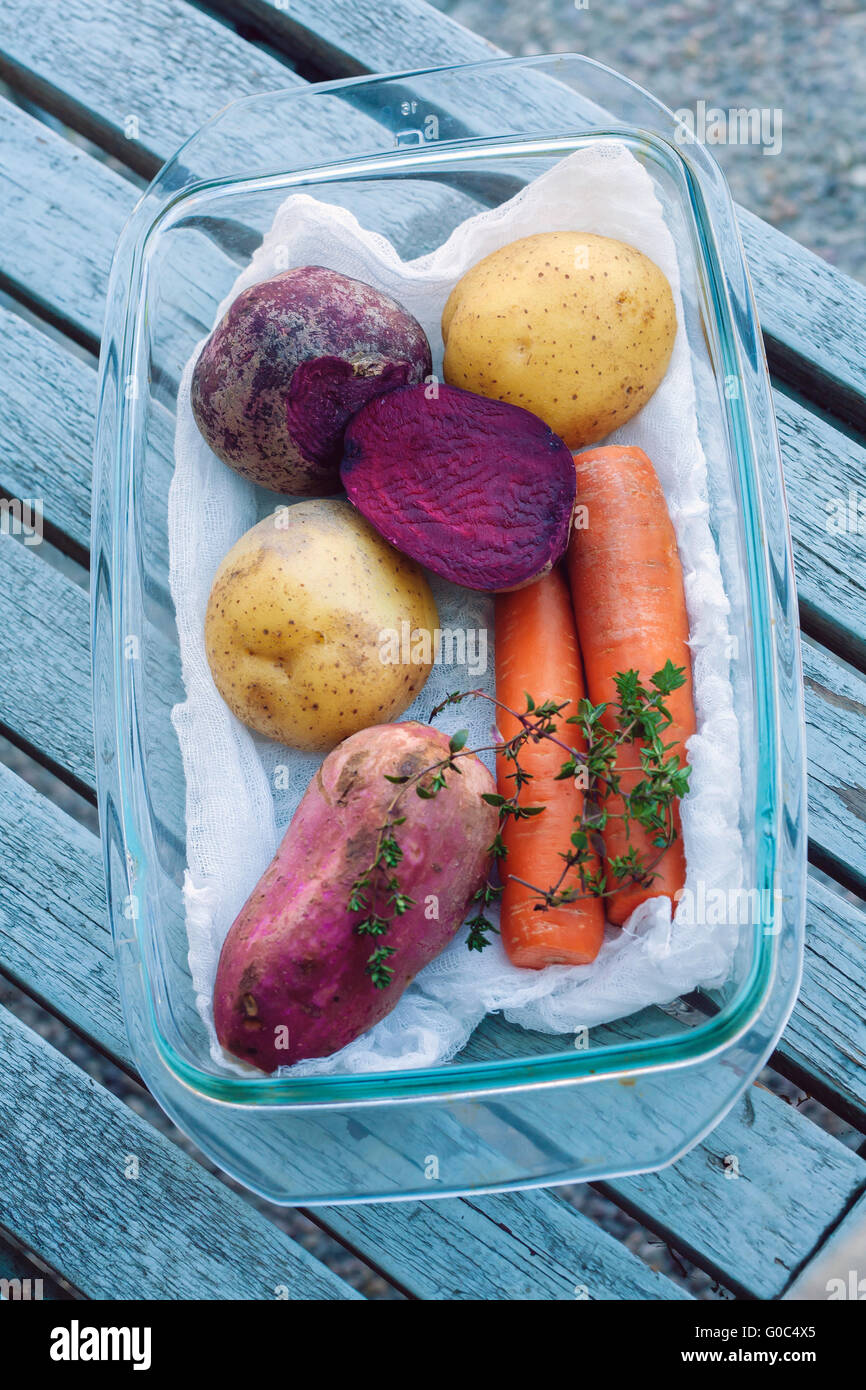 Raw vegetable and potatoes ready to cook Stock Photo - Alamy
