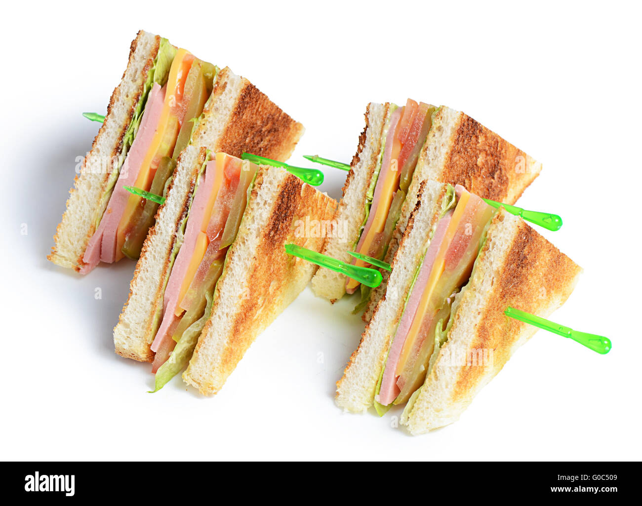 Canape from fried bread with sausage Stock Photo - Alamy