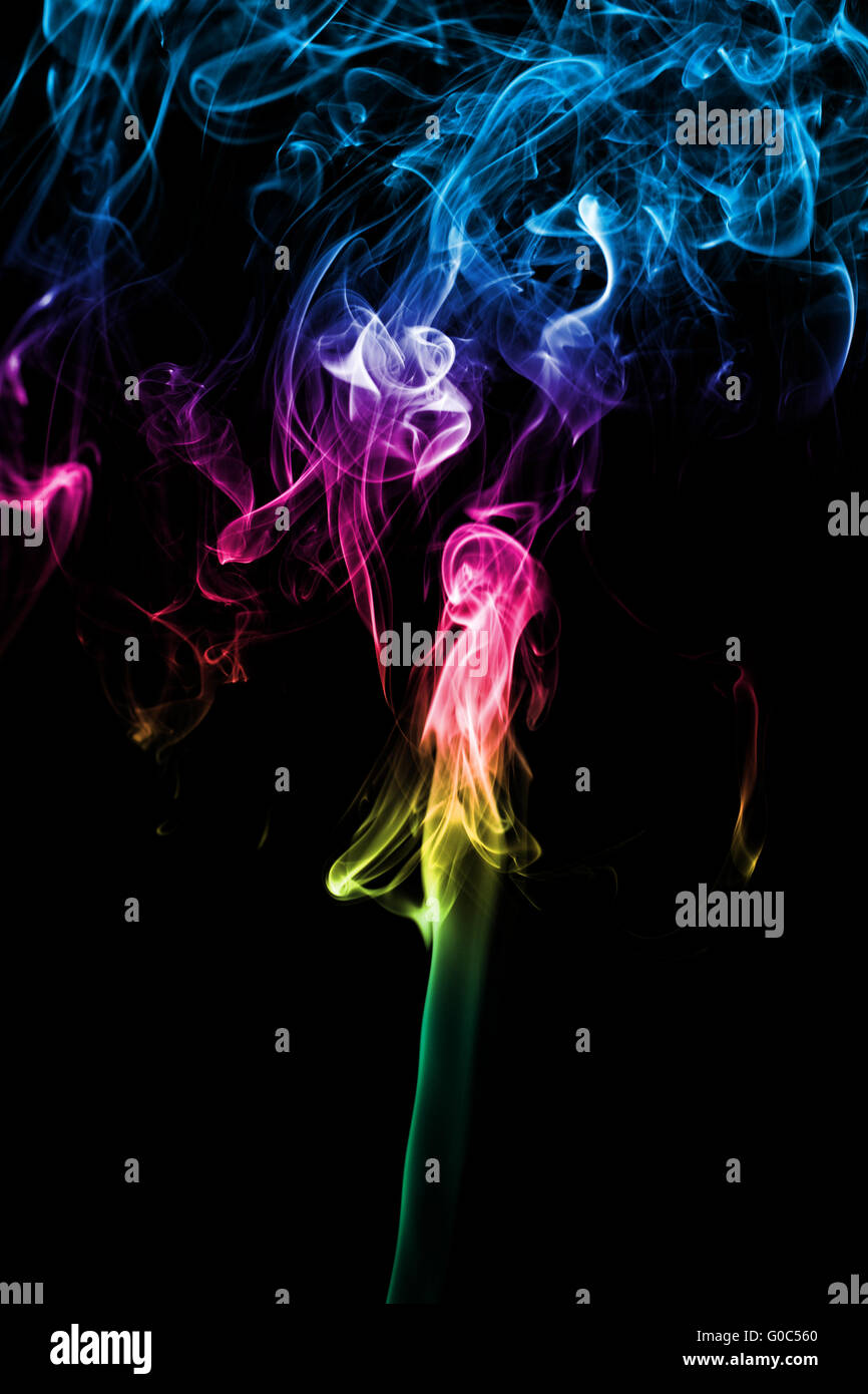 Beautiful smoke on the black background - macro photo Stock Photo - Alamy