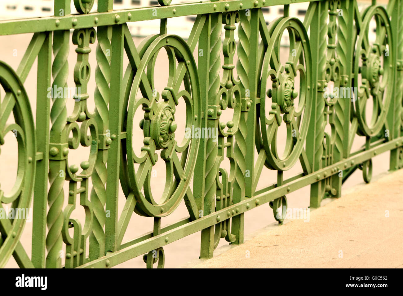 Old welded bridge colored with green - Szechenyi bridge Stock Photo - Alamy
