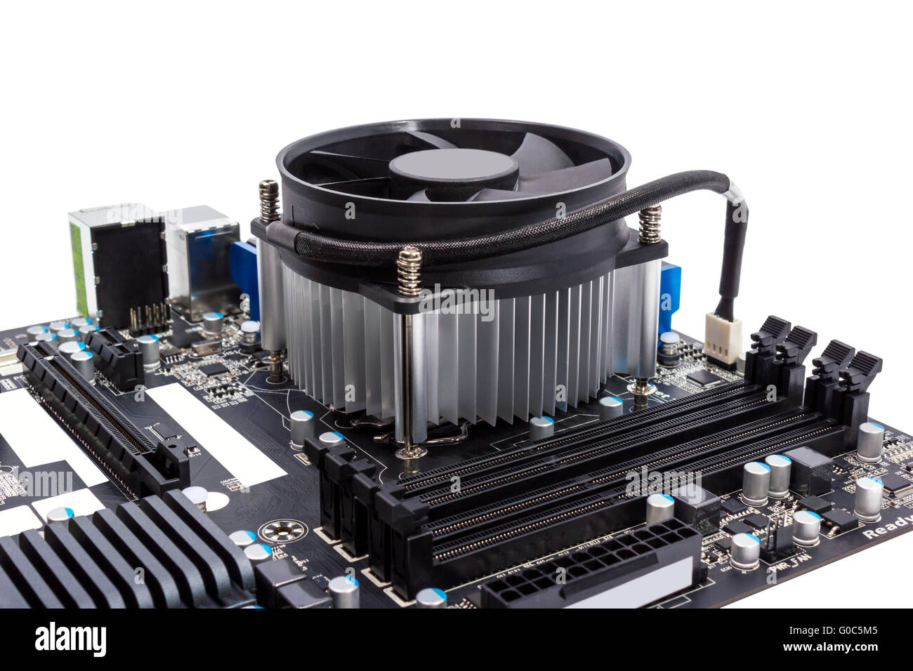 Computer motherboard isolated on white background Stock Photo - Alamy