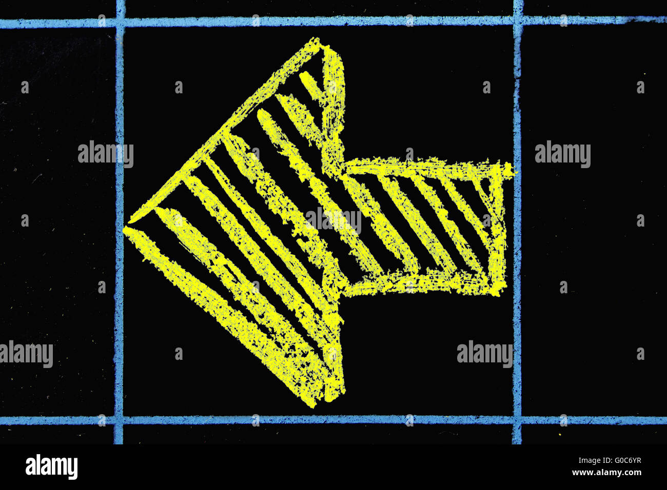 left side arrow sign handwritten on black chalkboard Stock Photo - Alamy