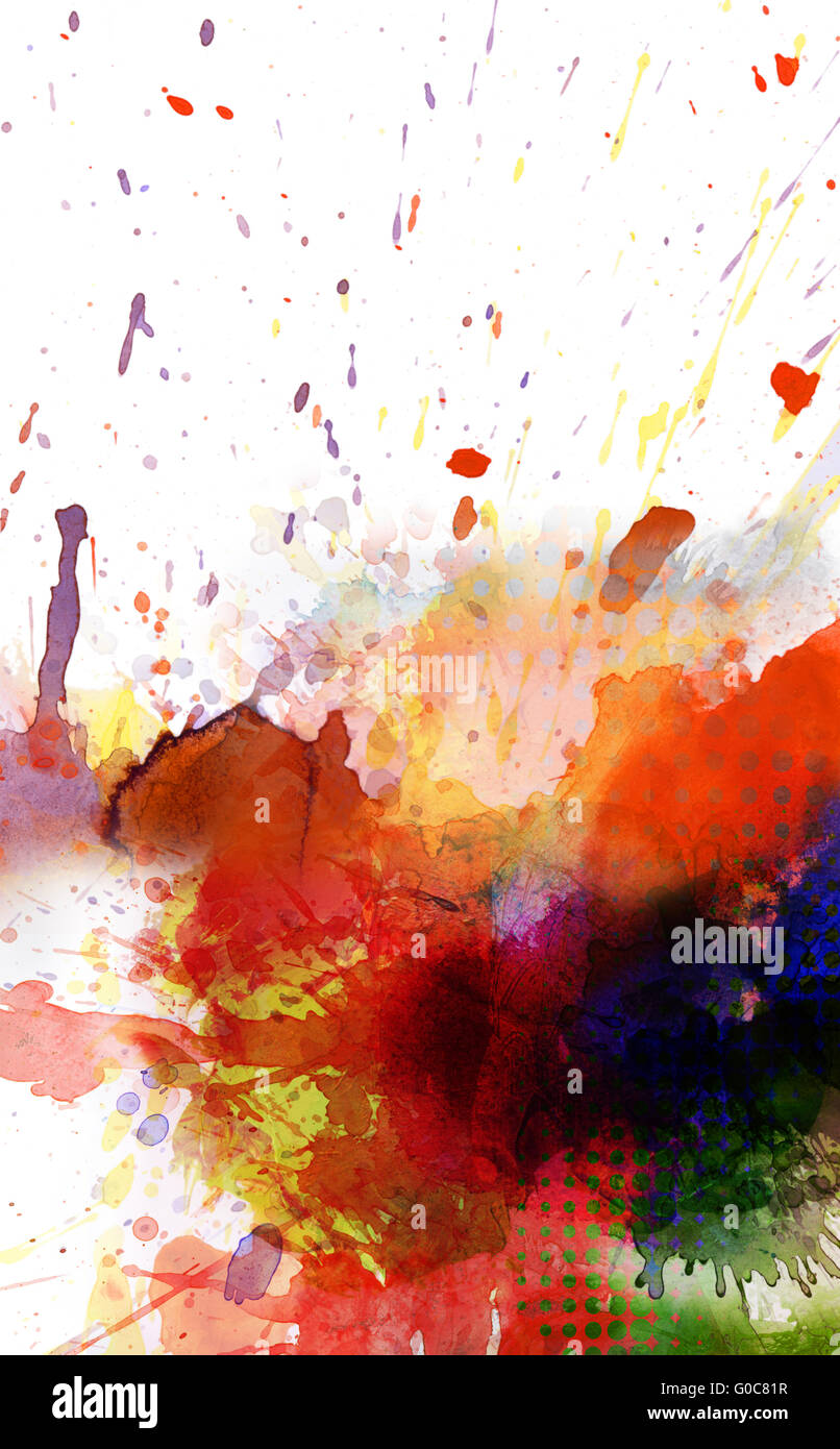 colorful splash mixed media Stock Photo - Alamy