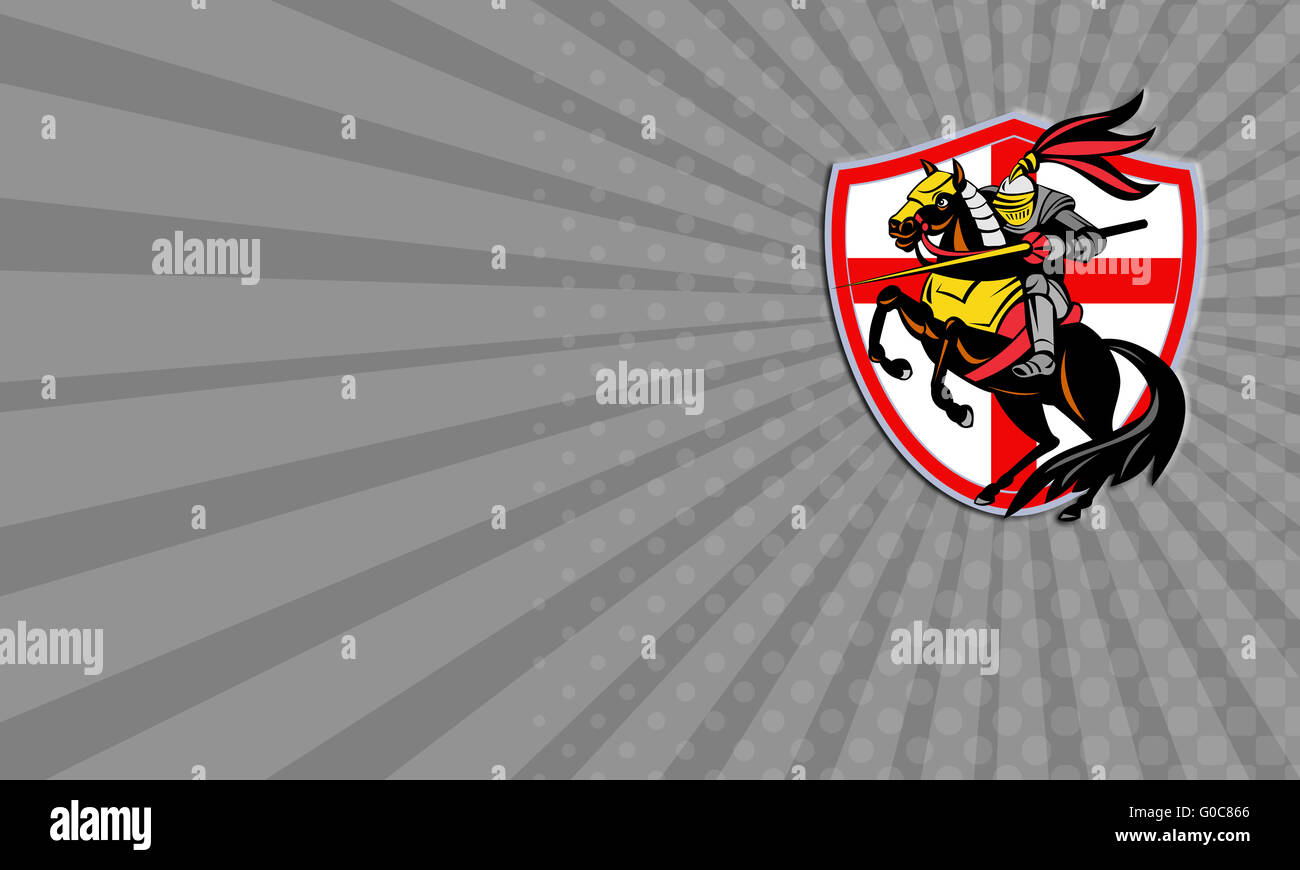 Business card English Knight Lance England Flag Shield Retro Stock ...