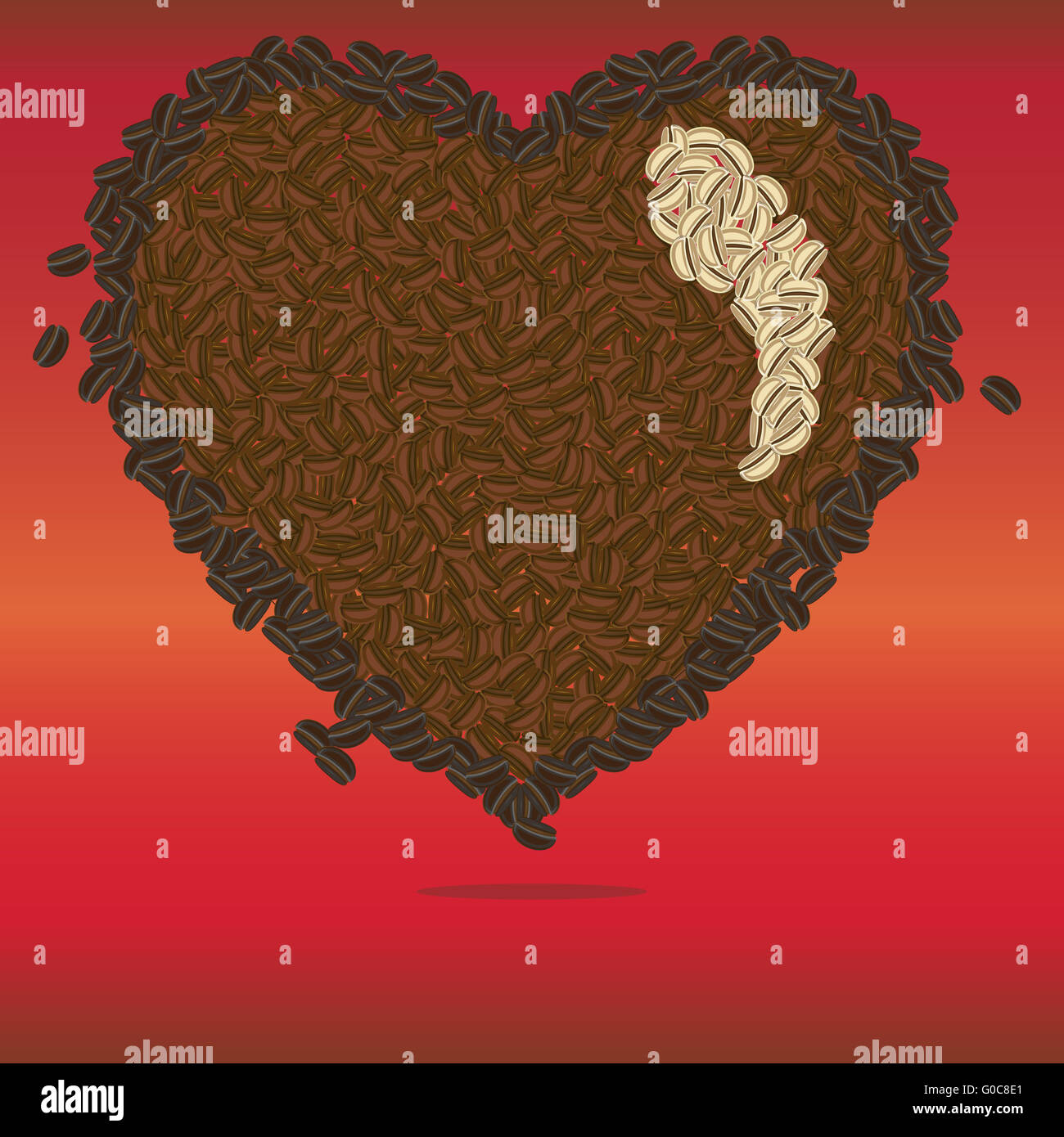 coffee heart pattern Stock Photo - Alamy