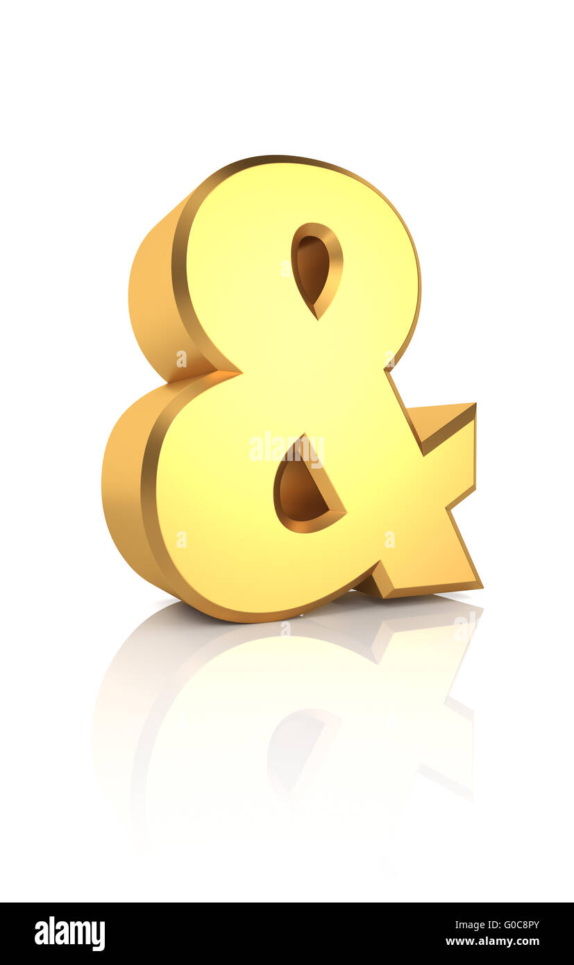 3D Gold Ampersand Sign Stock Photo - Alamy