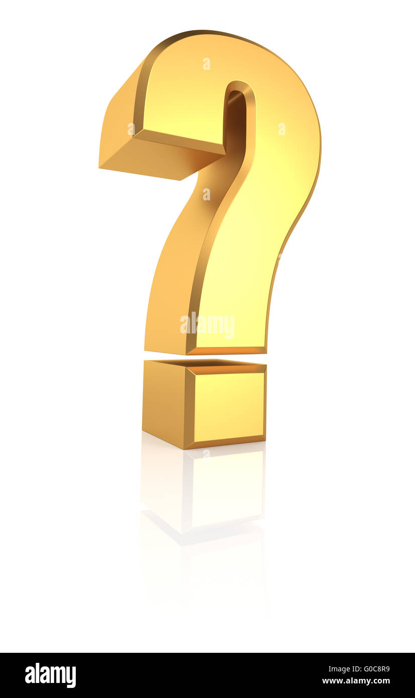3D Gold Question Sign Stock Photo - Alamy