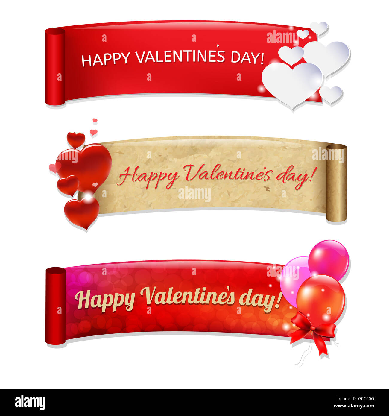 Valentines Day Banners Set Stock Photo - Alamy