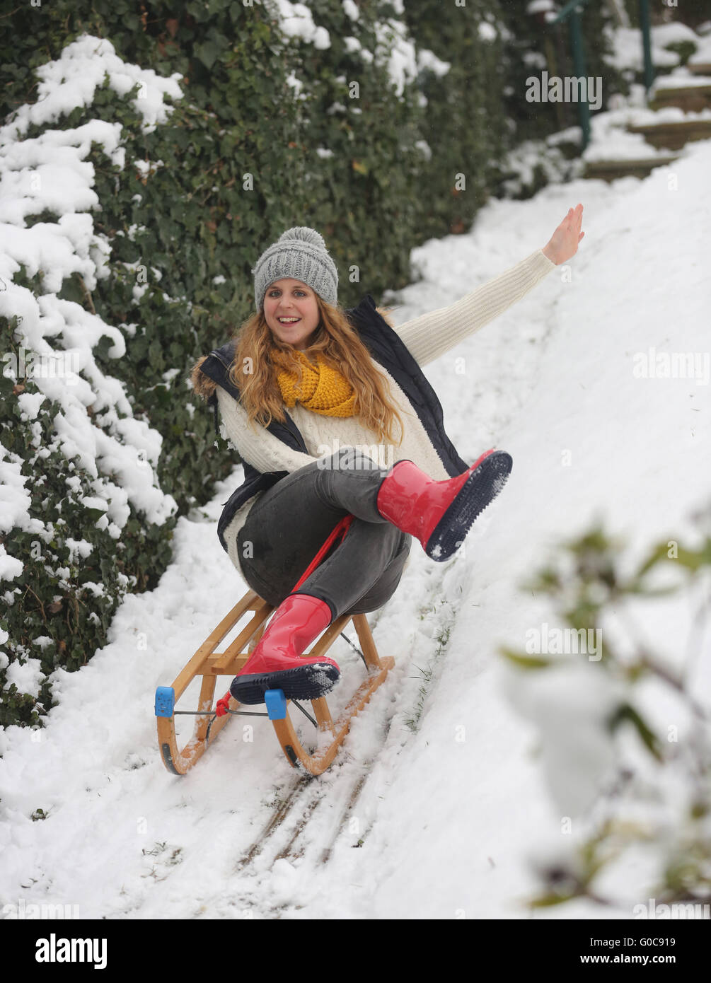 Sledge riding hi-res stock photography and images - Alamy