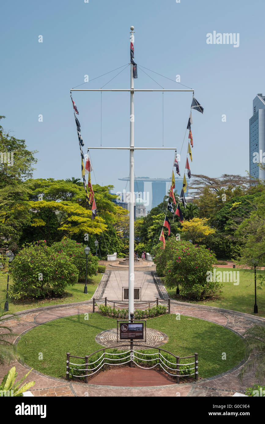View of Fort Canning Park and Flag Staff Lawn from Raffle's House and ...