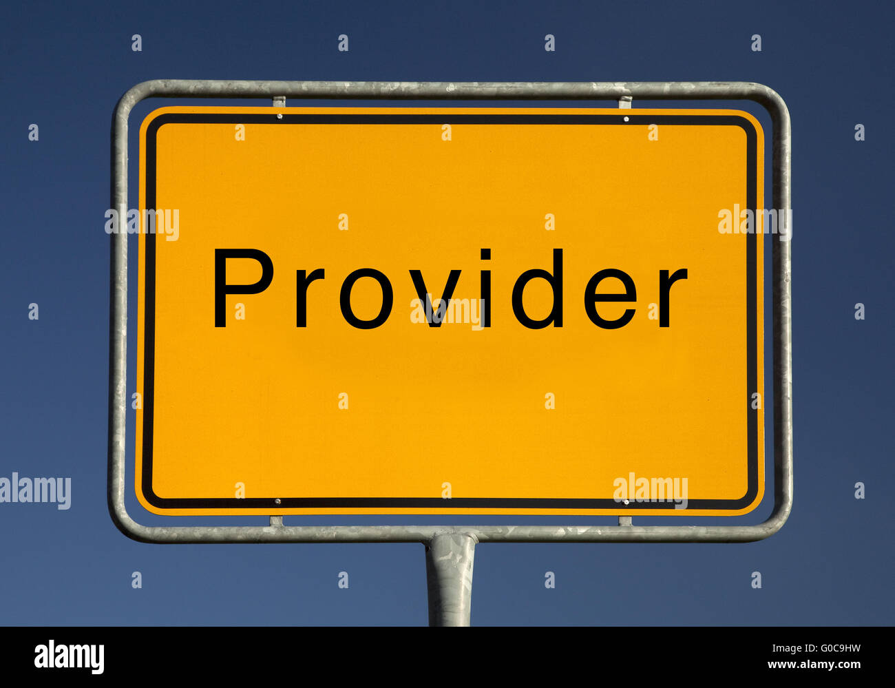 Town sign provider, symbolic foto Stock Photo - Alamy