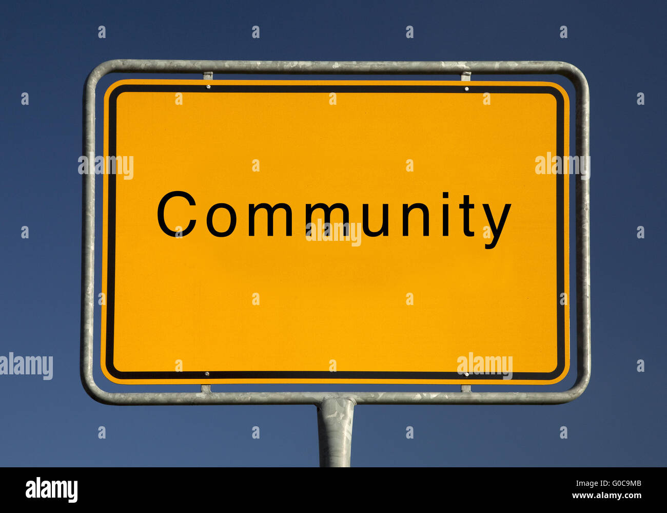 Town sign community, symbolic foto Stock Photo - Alamy