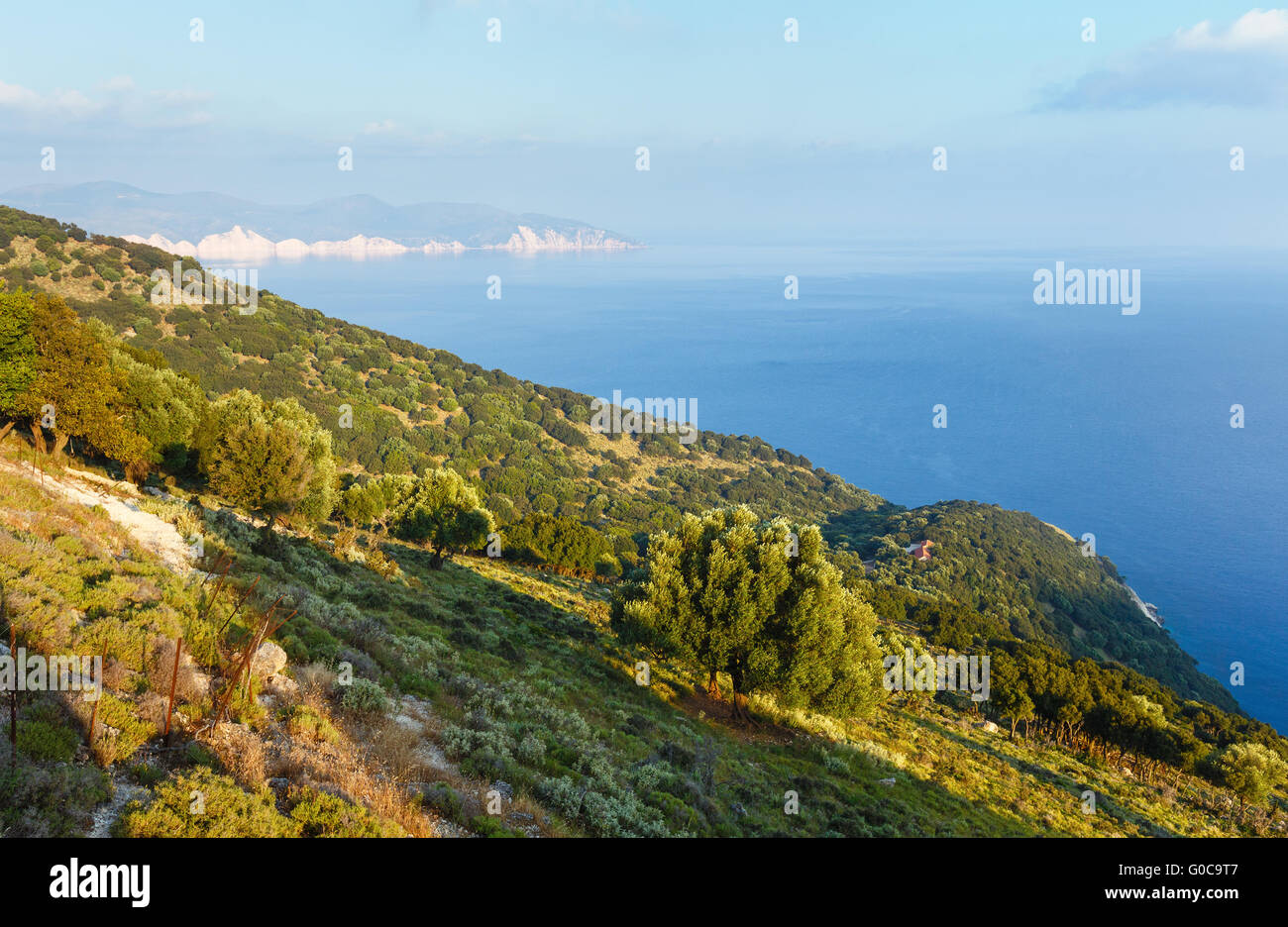 Summer morning sea view (Greece, Kefalonia Stock Photo - Alamy